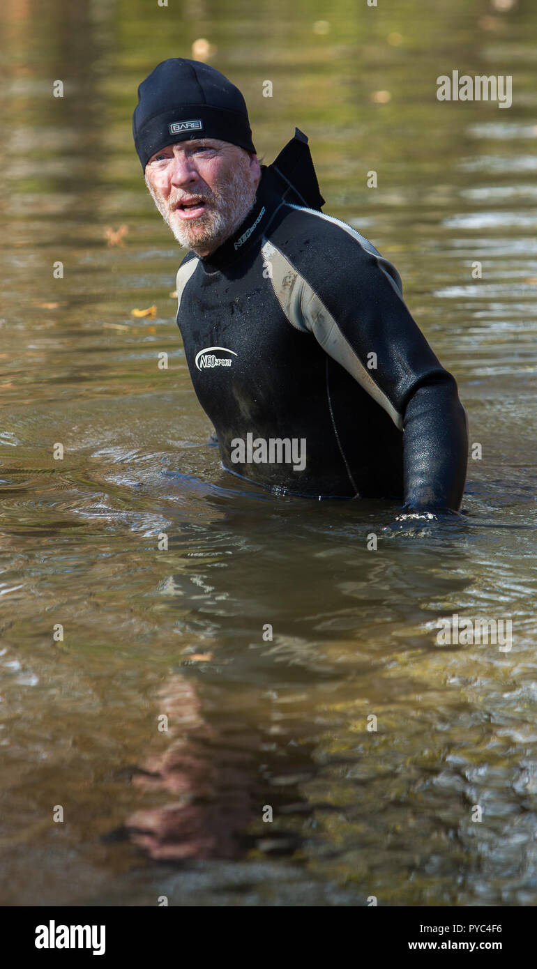 Hunting for cypress river logs in the swamps of South Carolina Stock ...