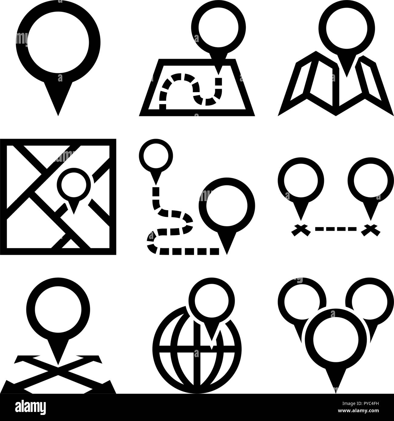 Map pin maps pins Black and White Stock Photos & Images - Alamy