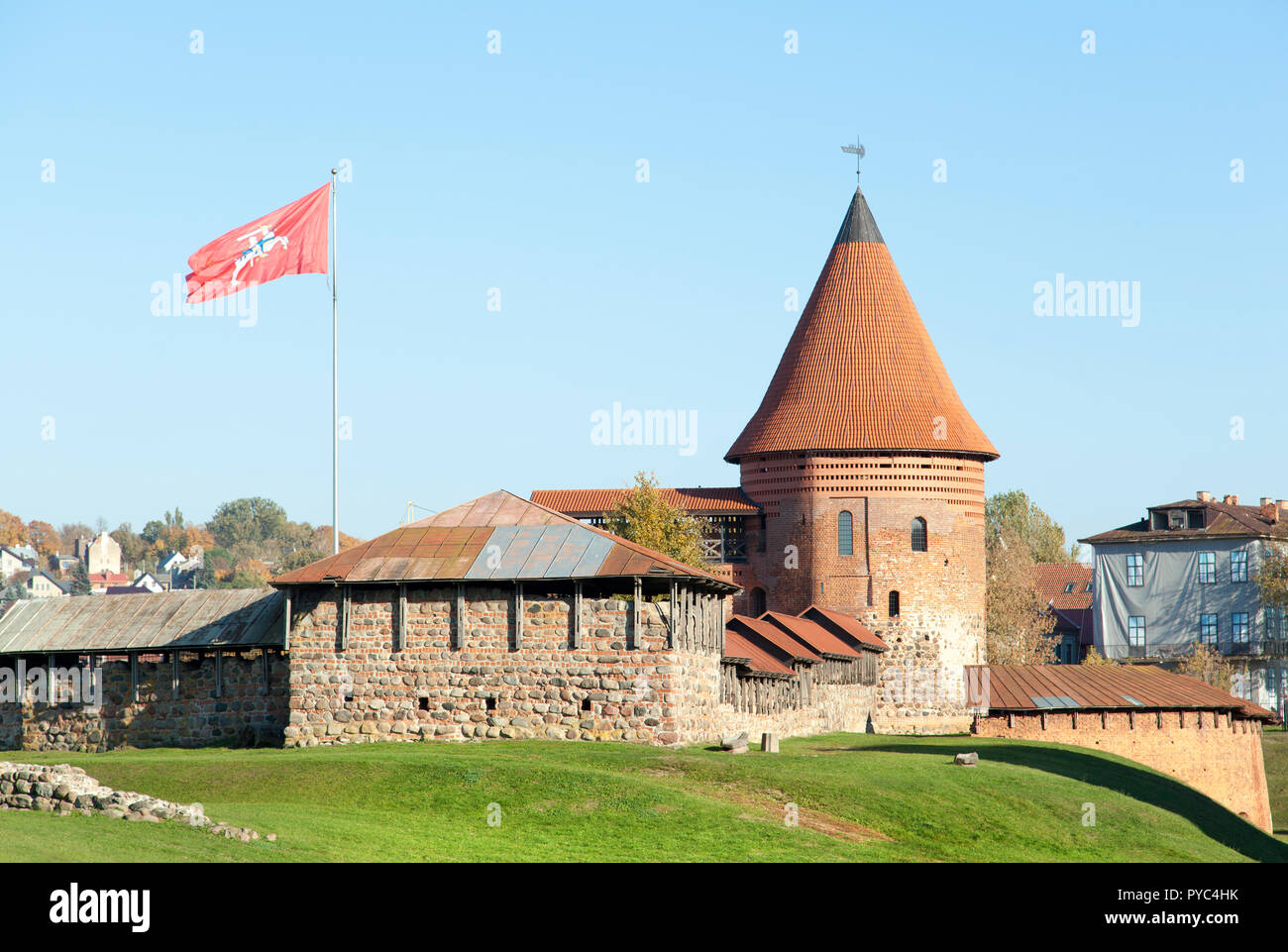 The reconstructed one third of Kaunas Castle originally built in 14th ...