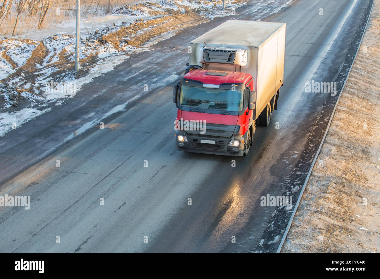 Truck snow blizzard delivery hi-res stock photography and images - Alamy