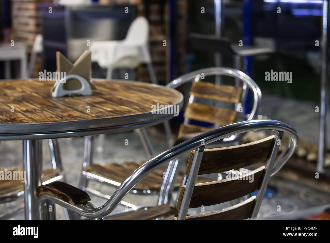 Vintage cafe chairs metal hi-res stock photography and images - Alamy