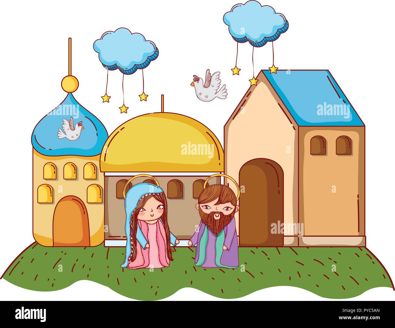 nativity christmas cartoon Stock Vector Image & Art - Alamy