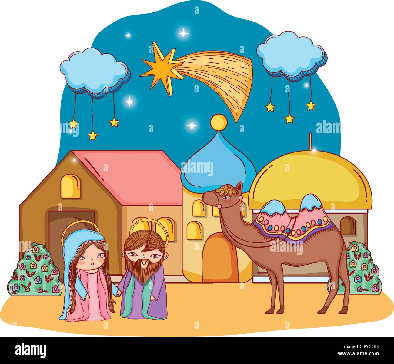 nativity christmas cartoon Stock Vector Image & Art - Alamy