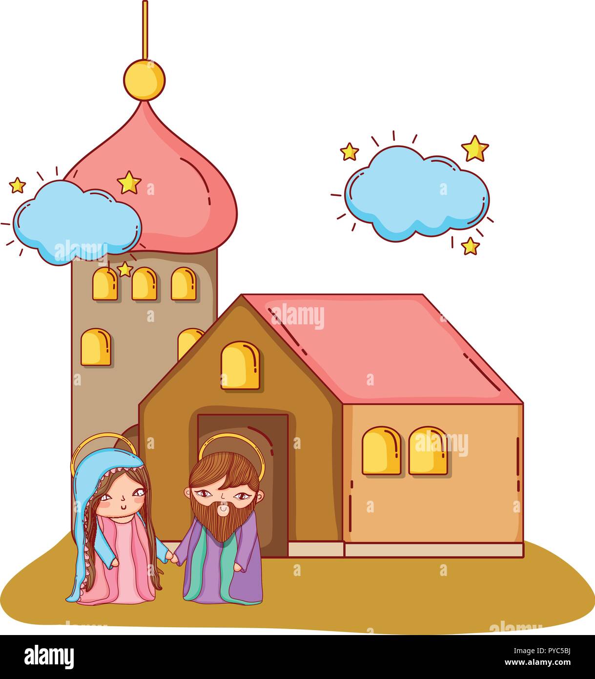 nativity christmas cartoon Stock Vector Image & Art - Alamy