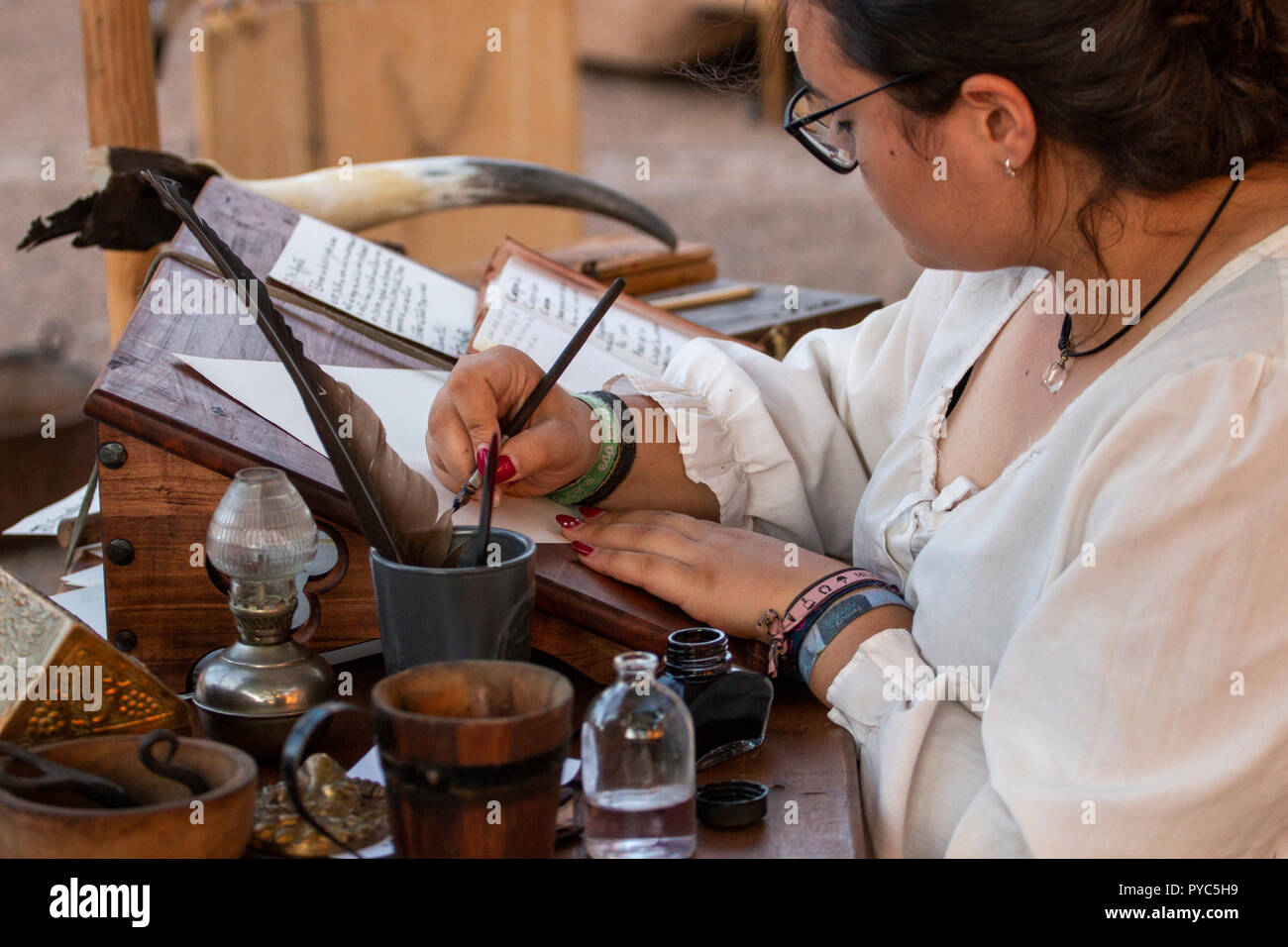 Medieval scholar writing hi-res stock photography and images - Alamy