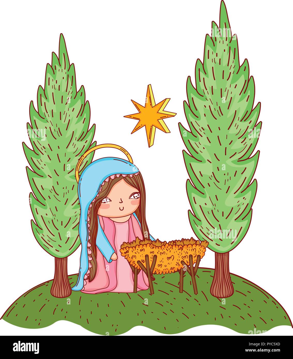 nativity christmas cartoon Stock Vector Image & Art - Alamy
