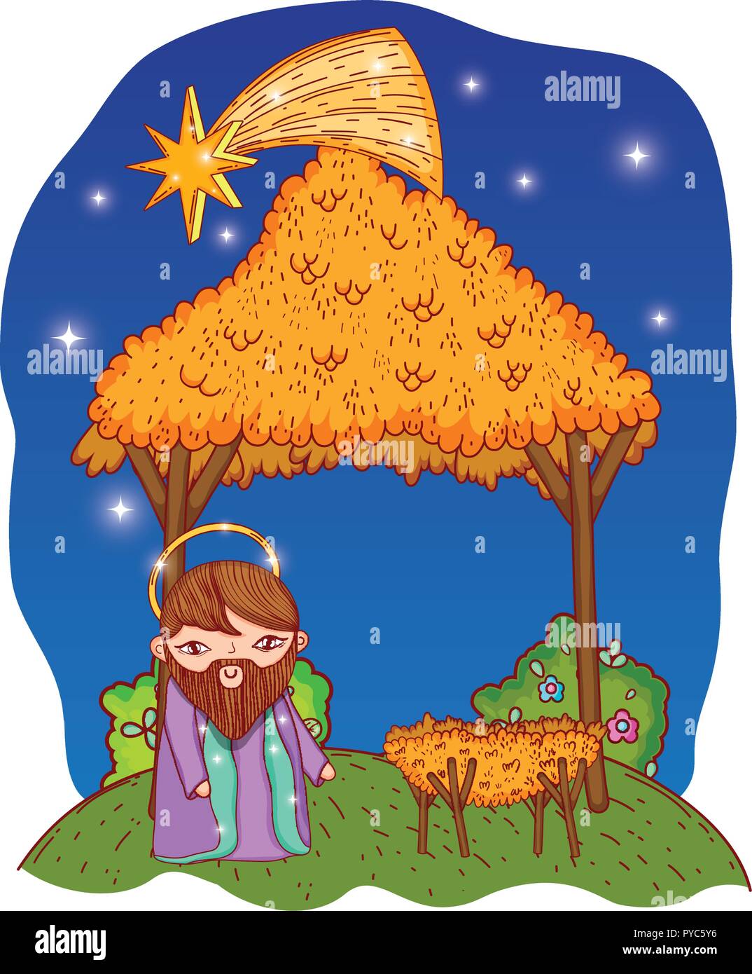 nativity christmas cartoon Stock Vector Image & Art - Alamy