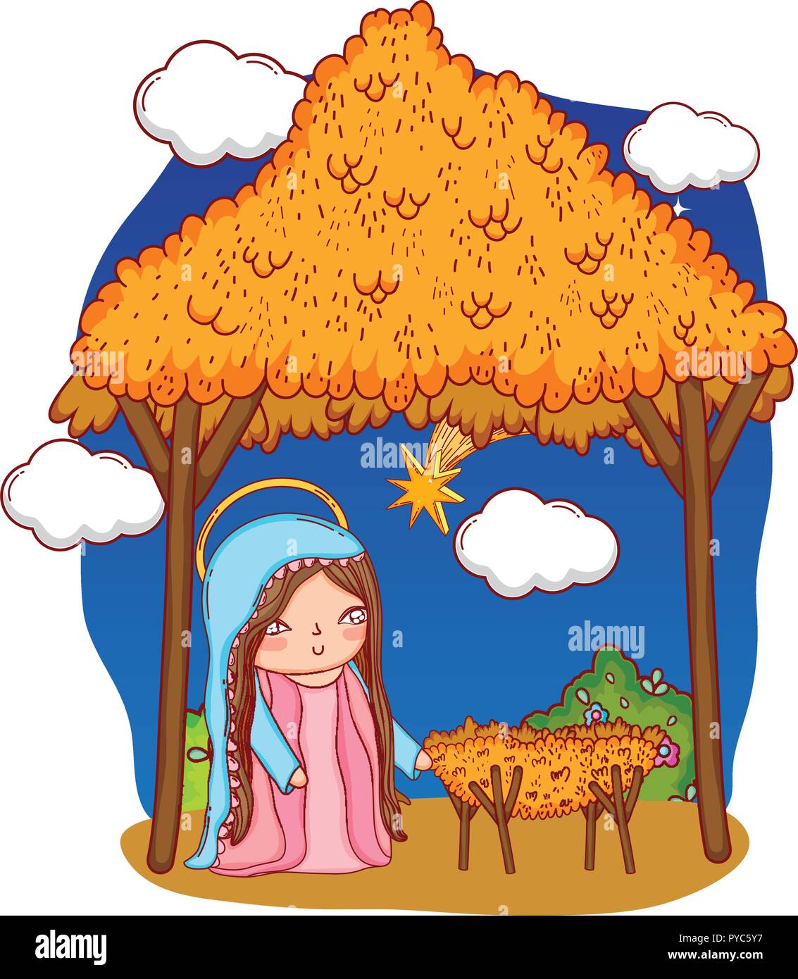 nativity christmas cartoon Stock Vector Image & Art - Alamy