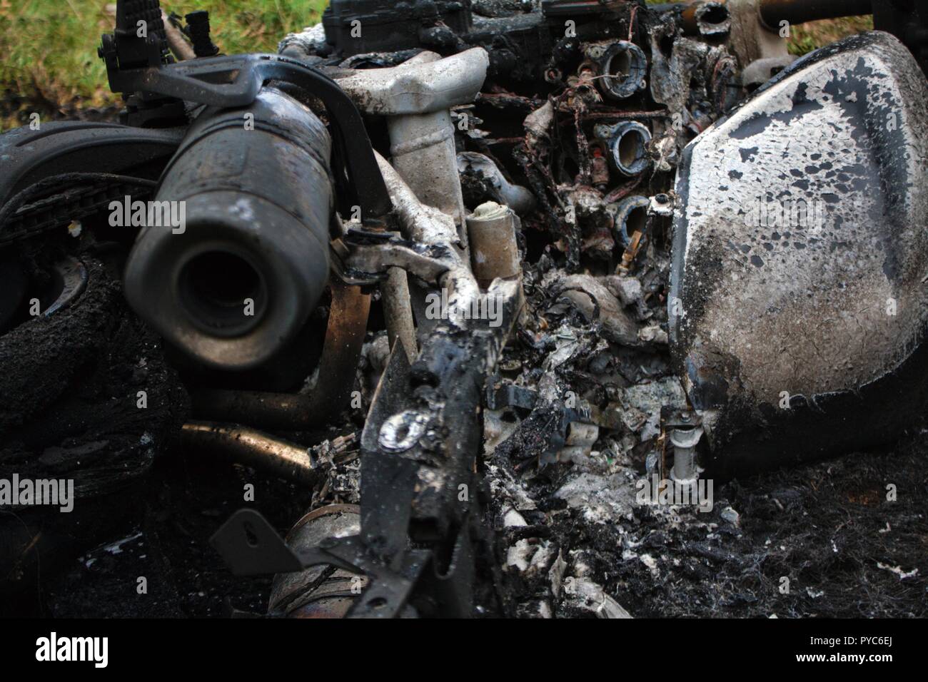 Torched motor bike hi-res stock photography and images - Alamy
