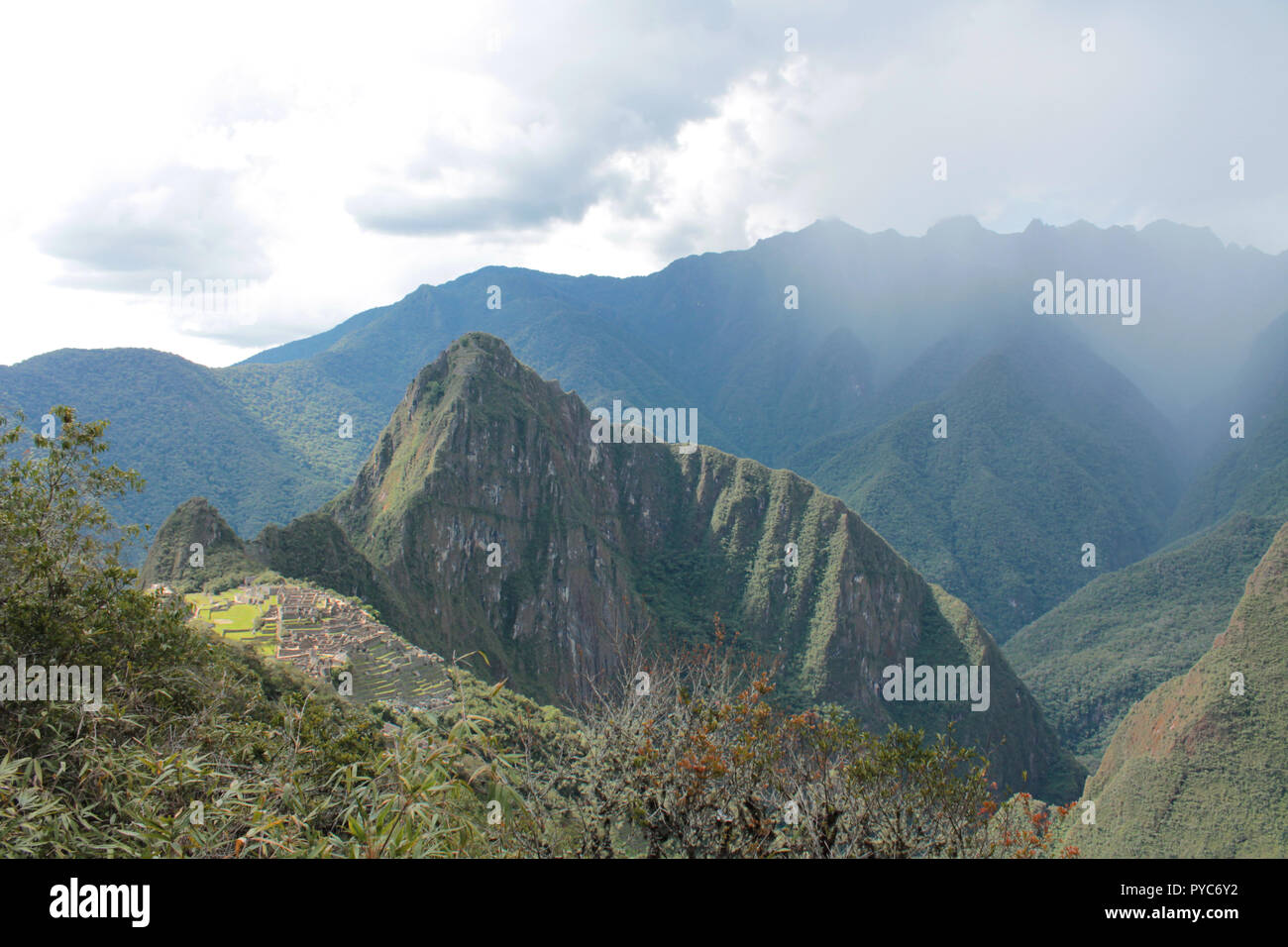 Machu Picchu view from sun gate Stock Photo - Alamy