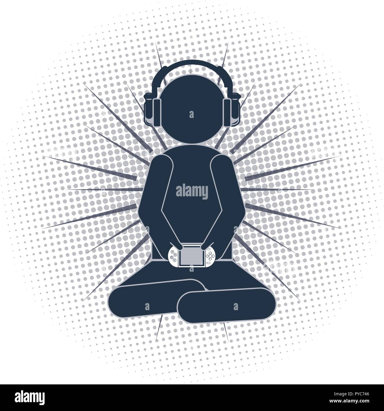 Seated gamer Stock Vector Images - Alamy