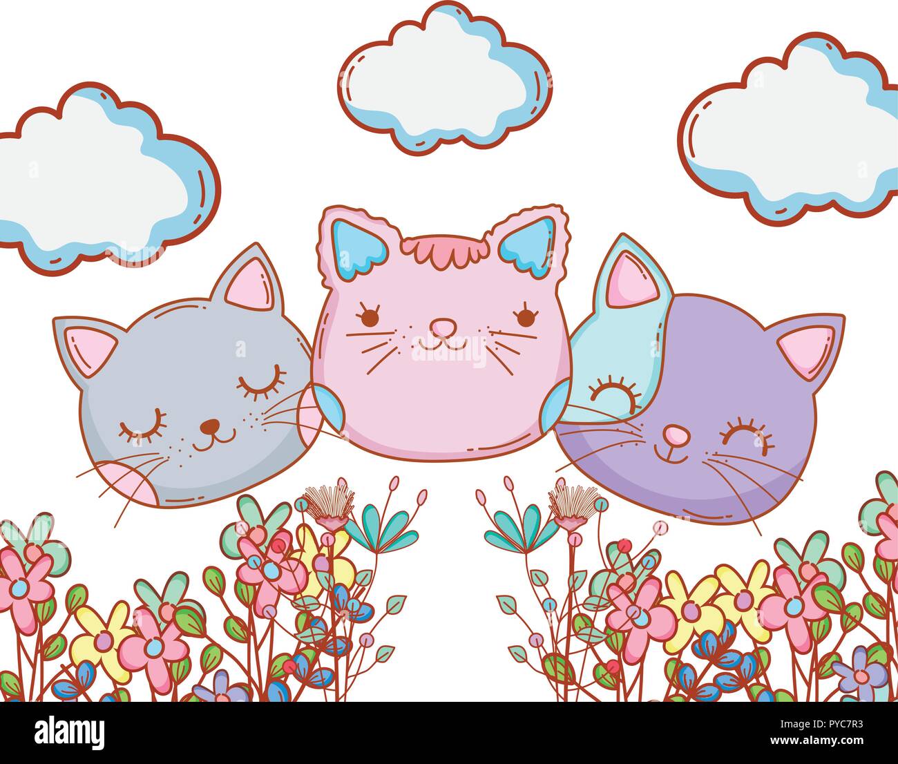 Cat cats faces Stock Vector Images - Alamy