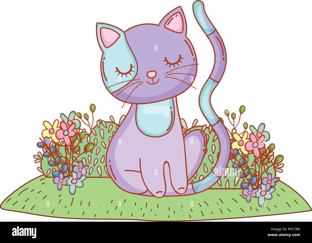 Spring kitty Stock Vector Images - Alamy