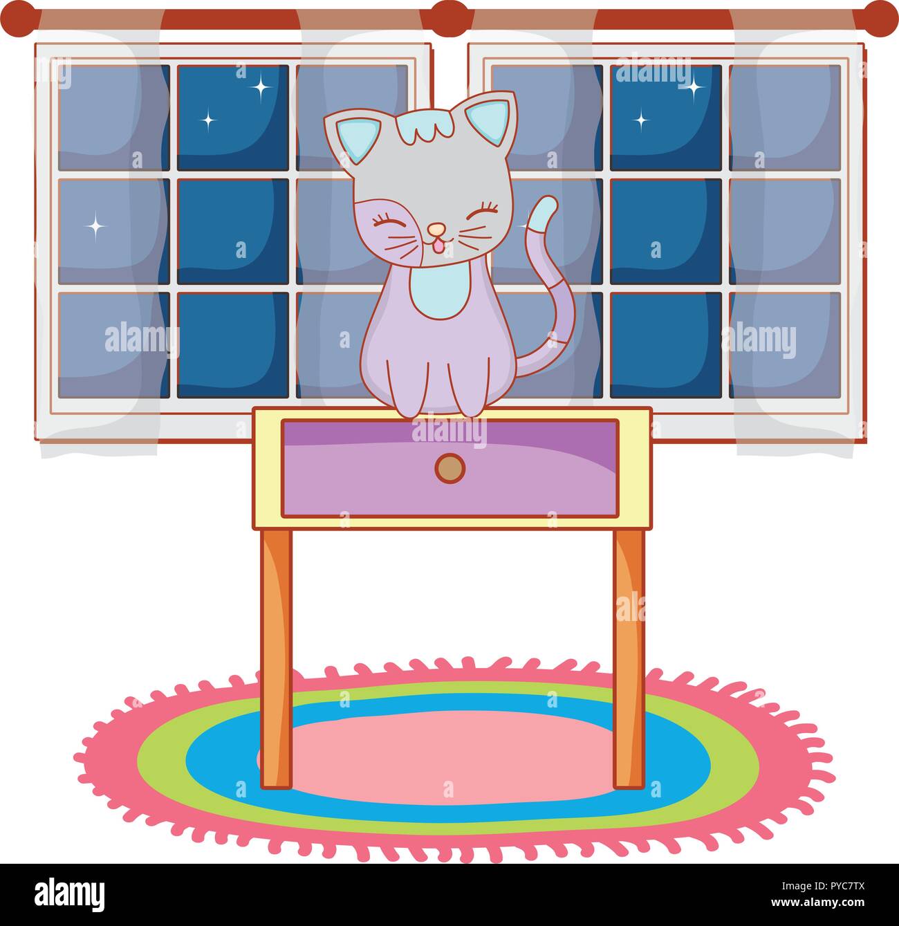 Window kitty Stock Vector Images - Alamy