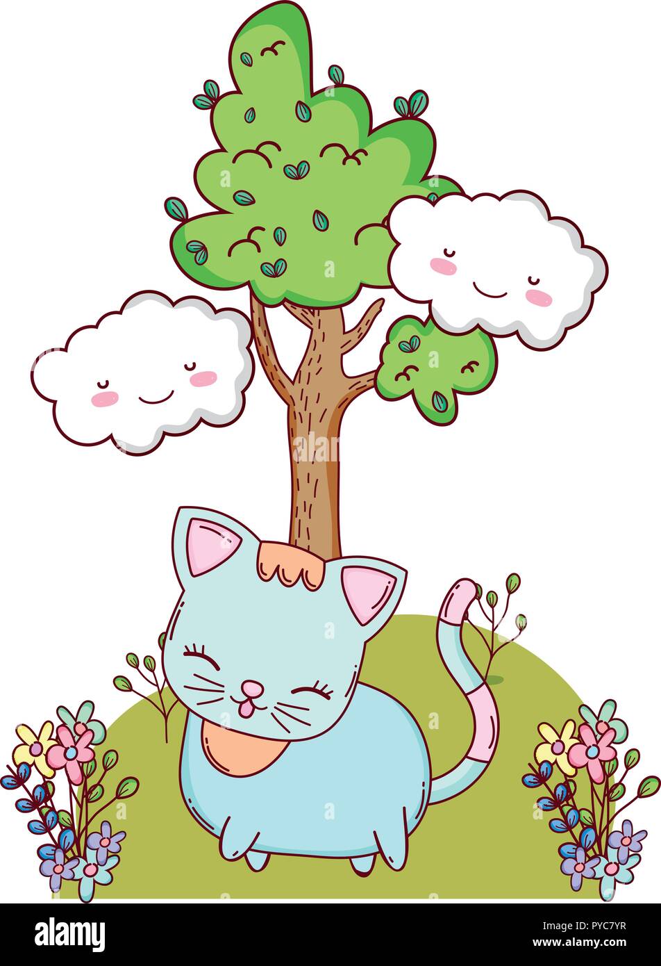 Kitty outdoors Stock Vector Images - Alamy