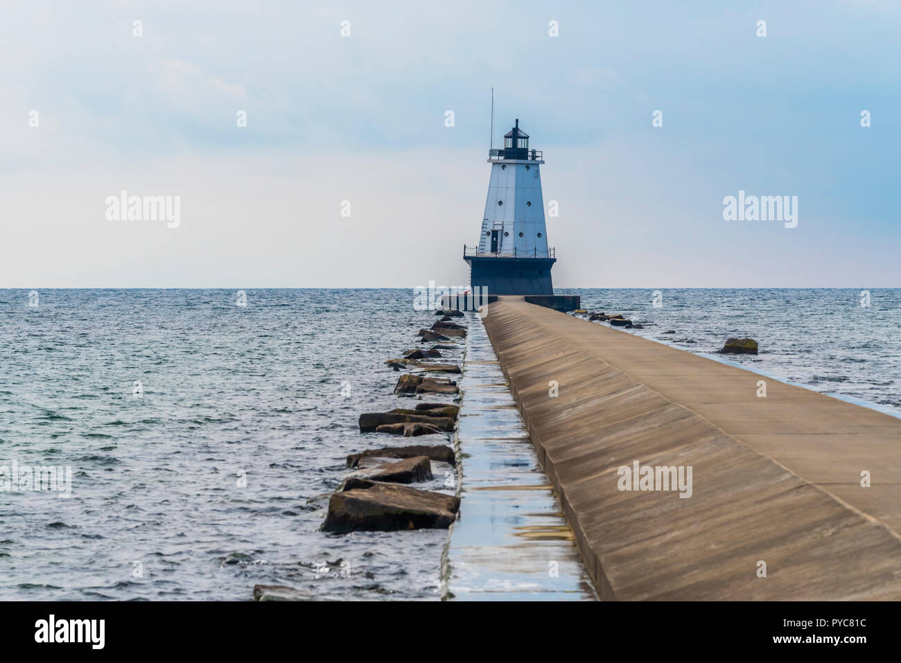 Ludington North Pierhead Lighthouse, Lake Michigan, Ludington, Michigan ...