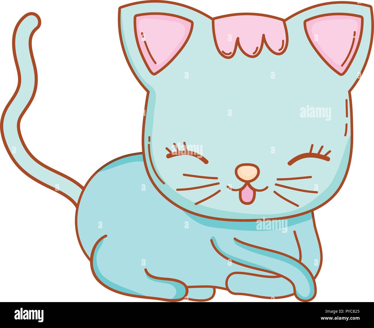 kitty cat lay down cartoon Stock Vector Image & Art - Alamy