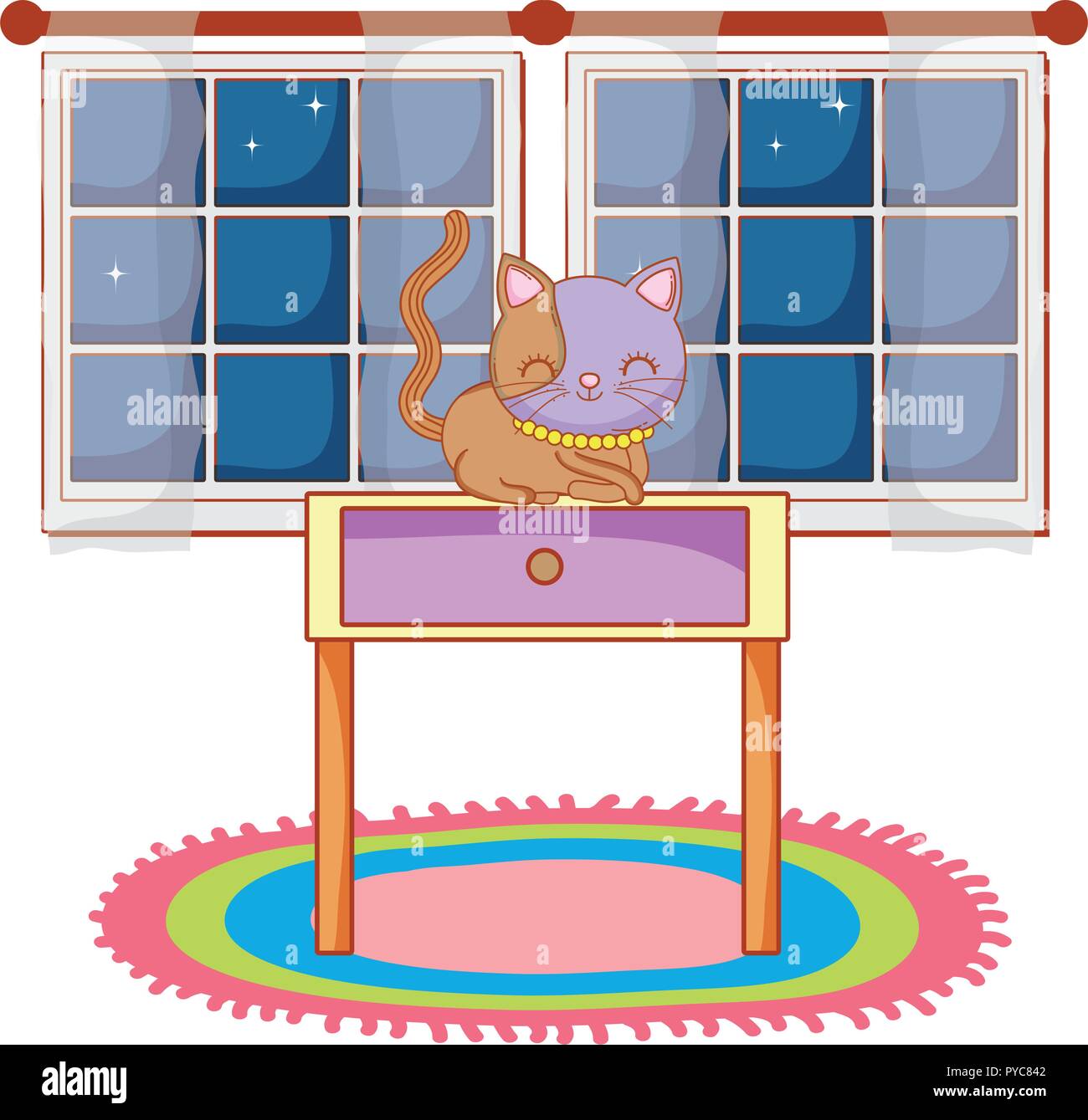 cute kitty cat cartoon Stock Vector Image & Art - Alamy