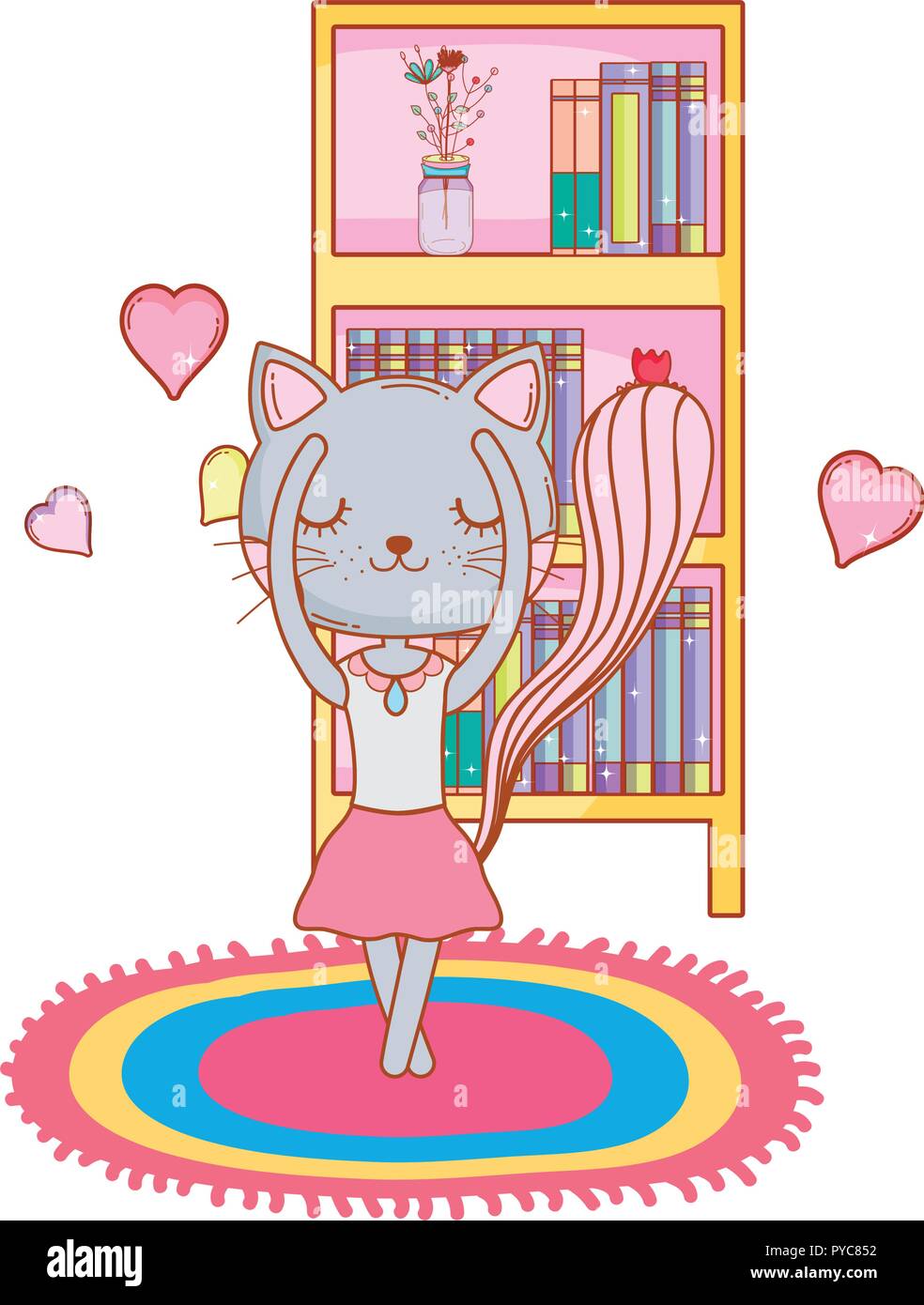 kitty cat lay down cartoon Stock Vector Image & Art - Alamy