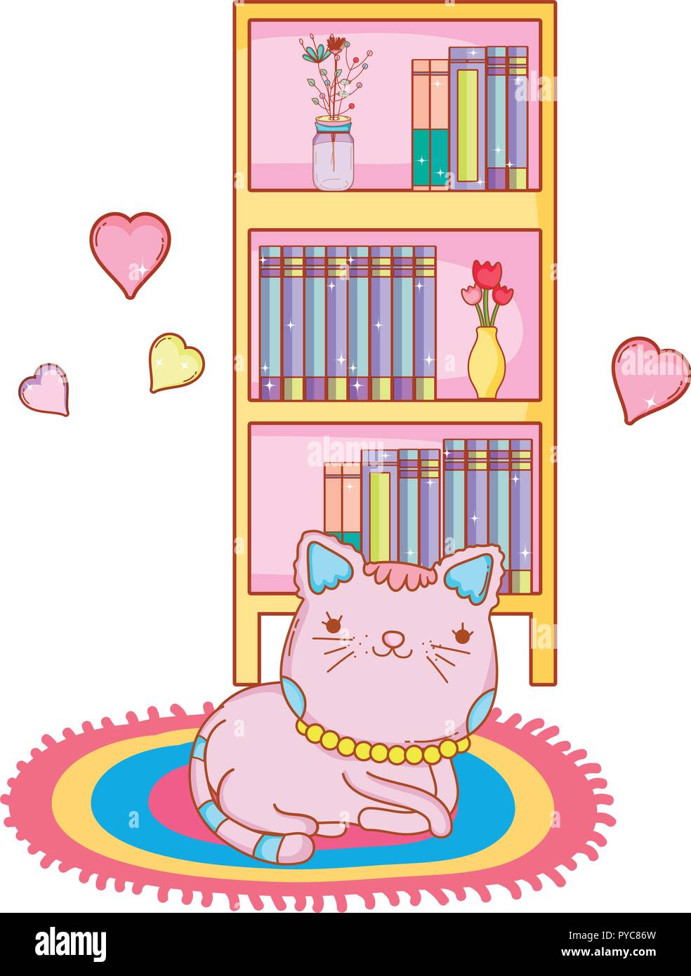 kitty cat lay down cartoon Stock Vector Image & Art - Alamy