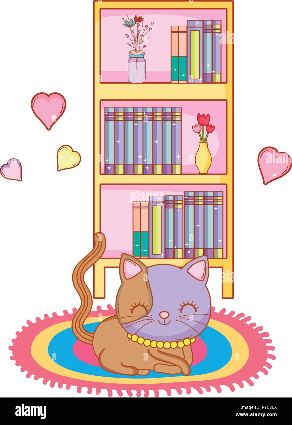 kitty cat lay down cartoon Stock Vector Image & Art - Alamy