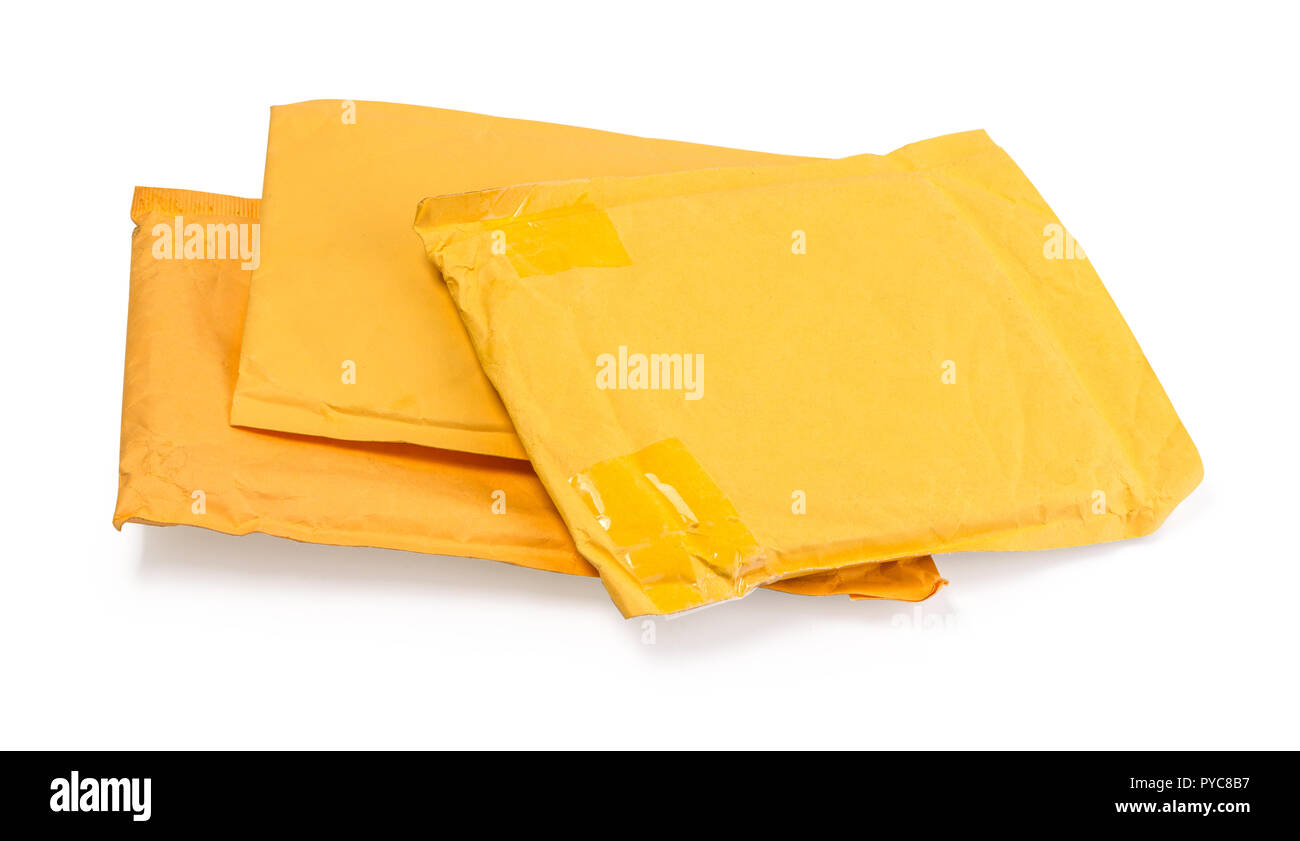 Real Envelope Isolated On White with clipping path Stock Photo - Alamy