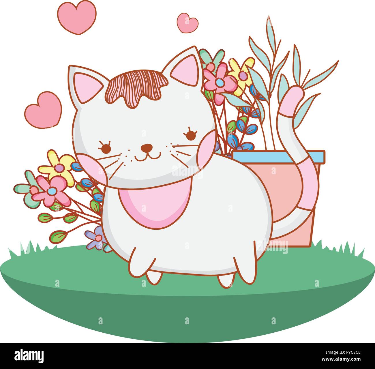kitty cat outdoors cartoon Stock Vector Image & Art - Alamy