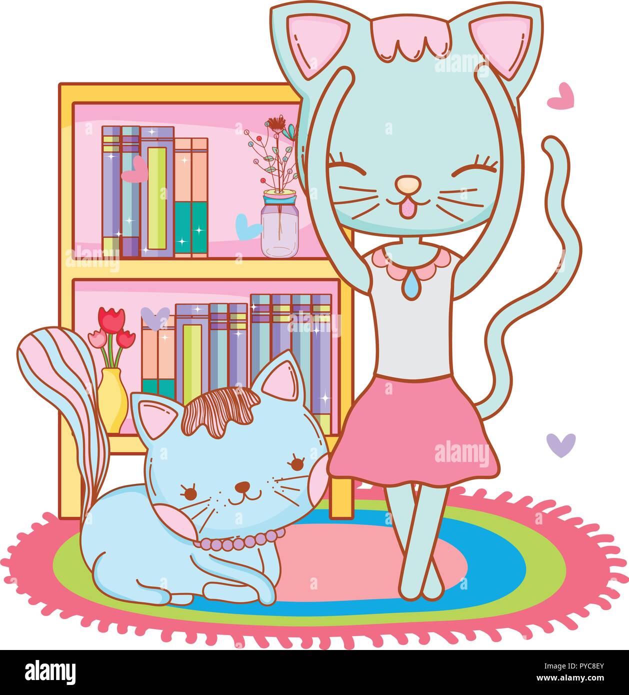 ballerina cat and relaxed kitty cartoon Stock Vector Image & Art - Alamy