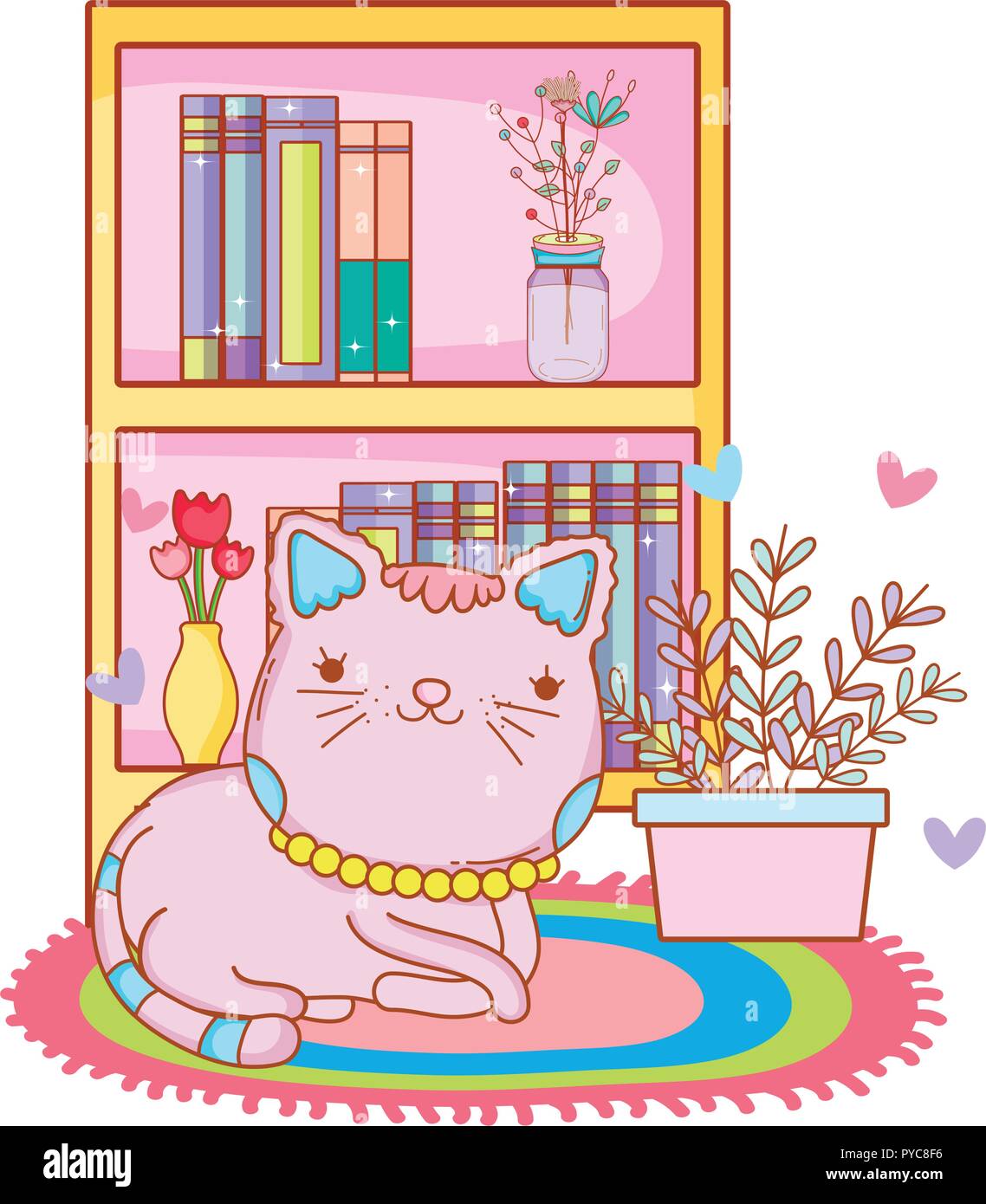 kitty cat lay down cartoon Stock Vector Image & Art - Alamy