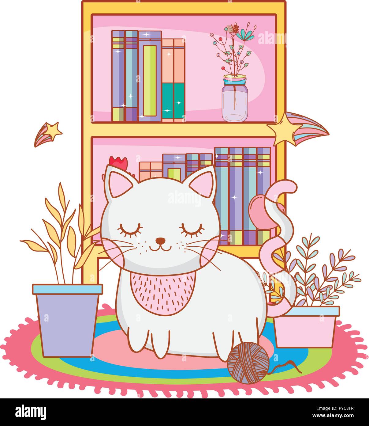 kitty cat lay down cartoon Stock Vector Image & Art - Alamy