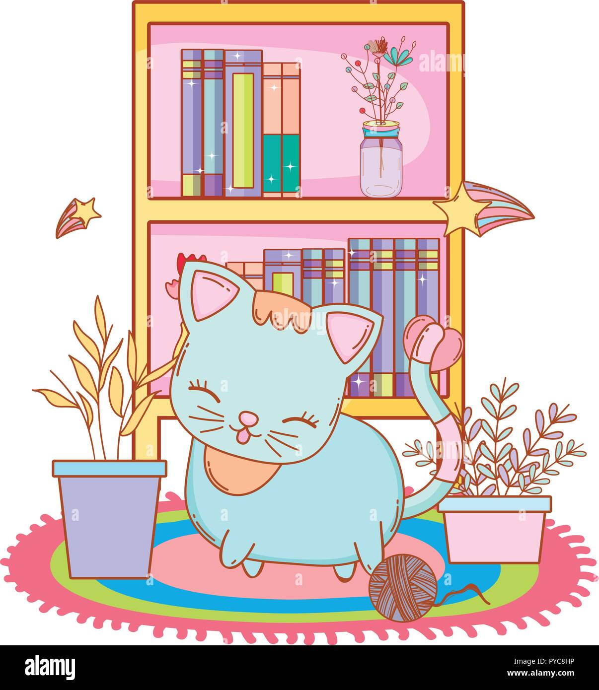 kitty cat lay down cartoon Stock Vector Image & Art - Alamy