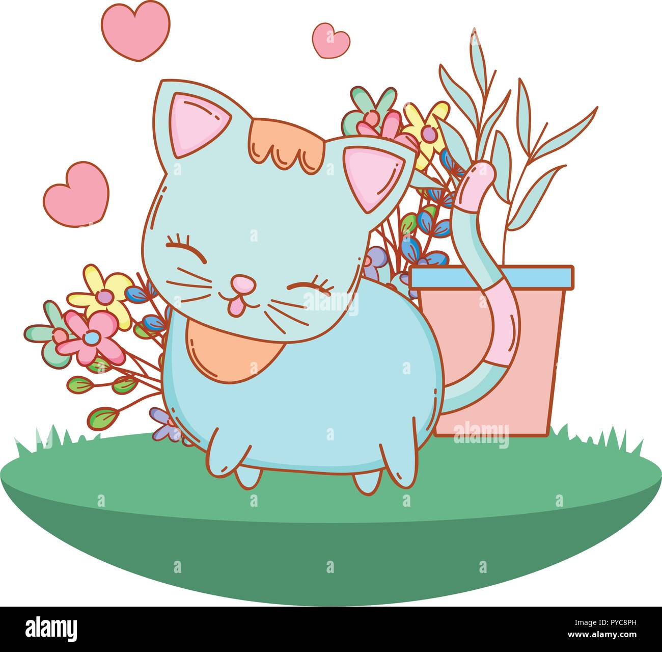 Kitty Cat Outdoors Cartoon Stock Vector Image And Art Alamy