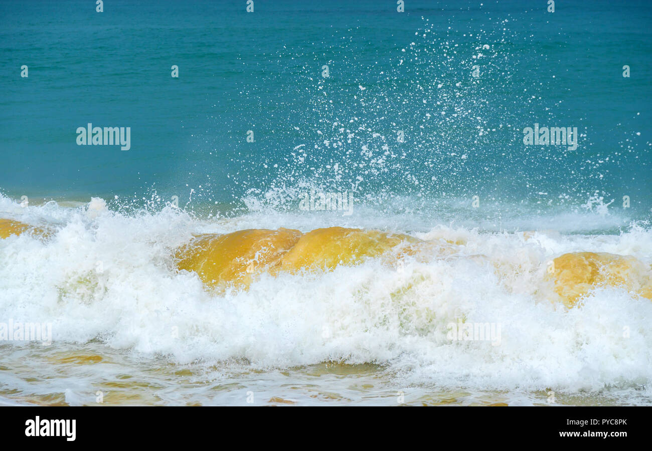 Closeup sea waves foam running hi-res stock photography and images - Alamy