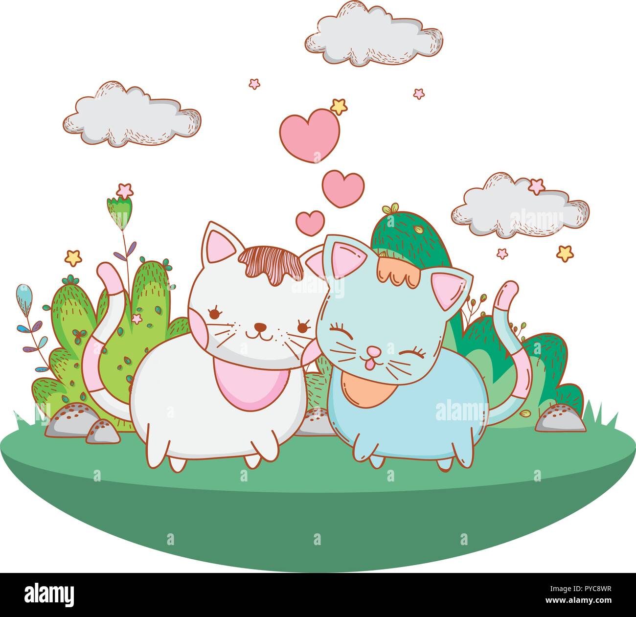 Little kitten cats in Stock Vector Images - Alamy