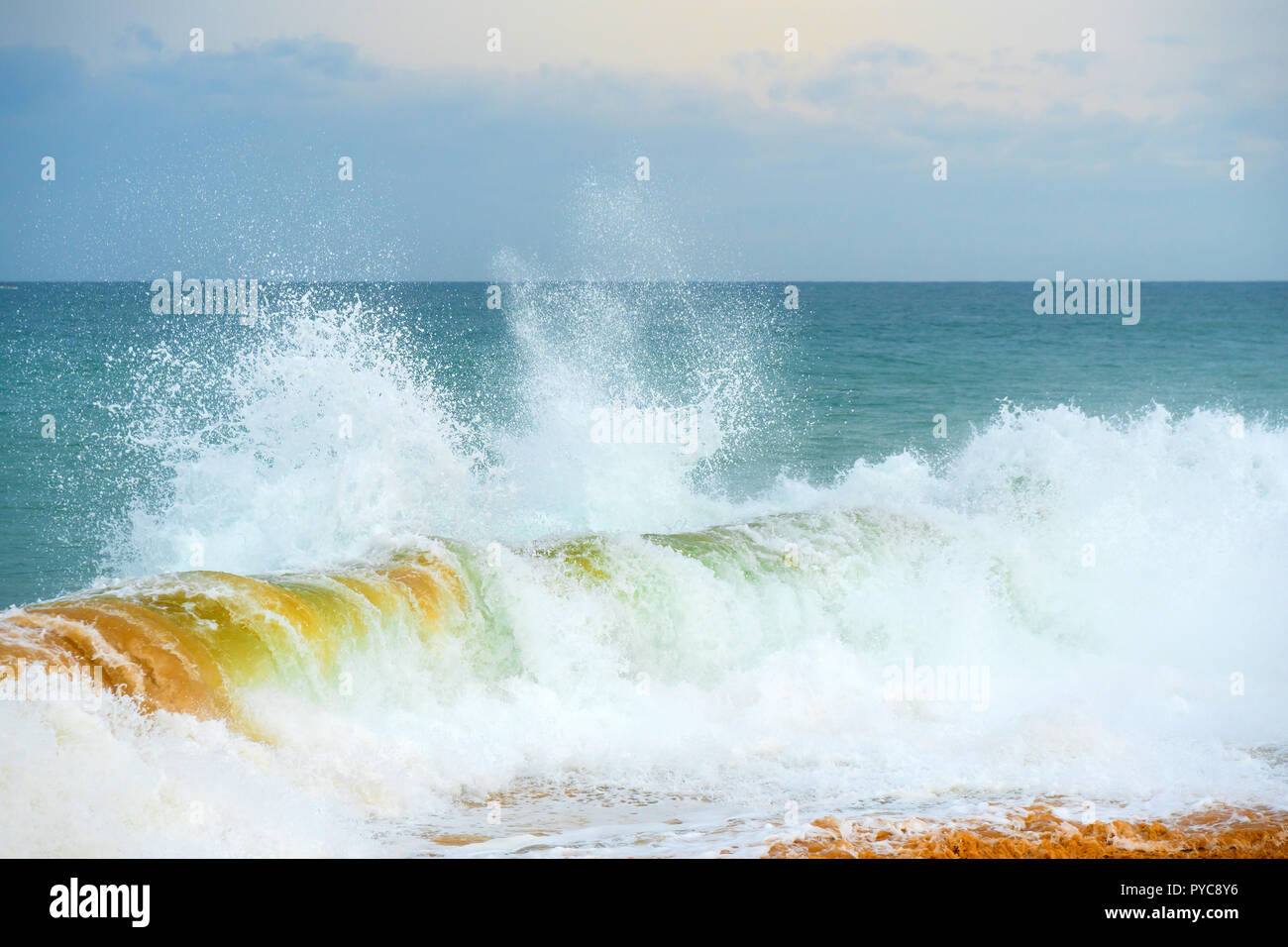 Closeup sea waves foam running hi-res stock photography and images - Alamy