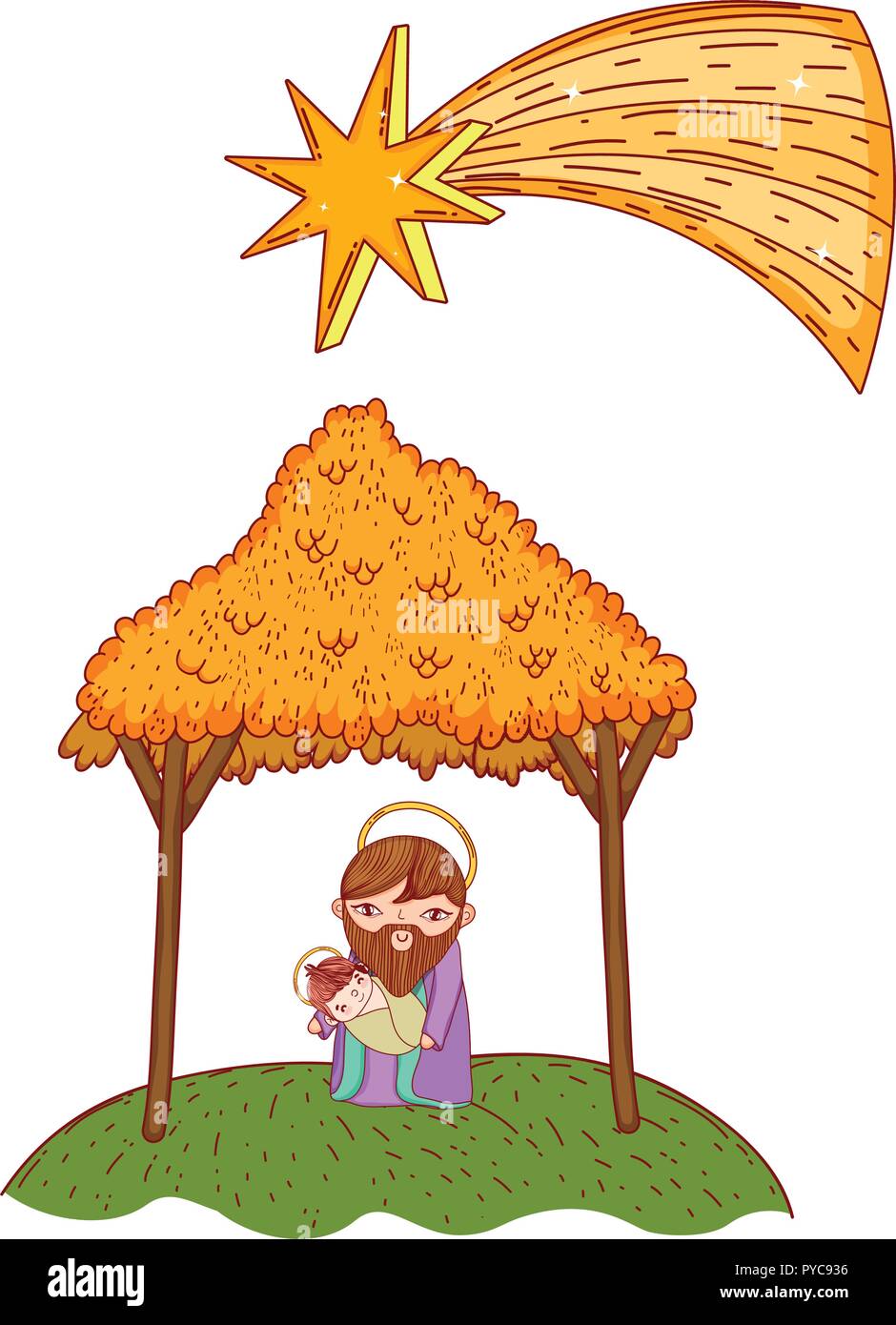Christmas nativity scene cartoon Stock Vector Image & Art - Alamy