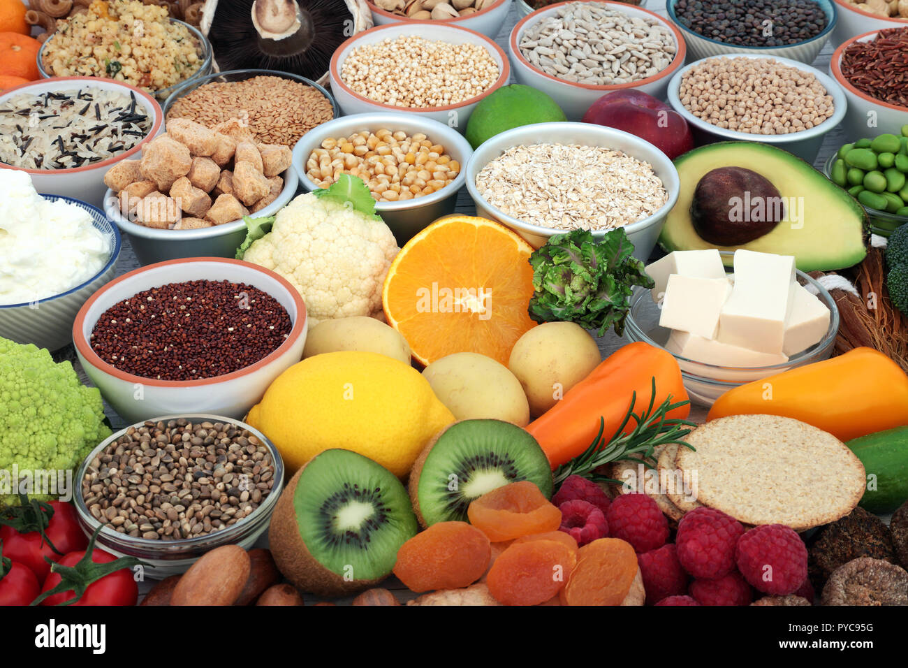 Fruit vegetables legumes whole grains hi-res stock photography and ...