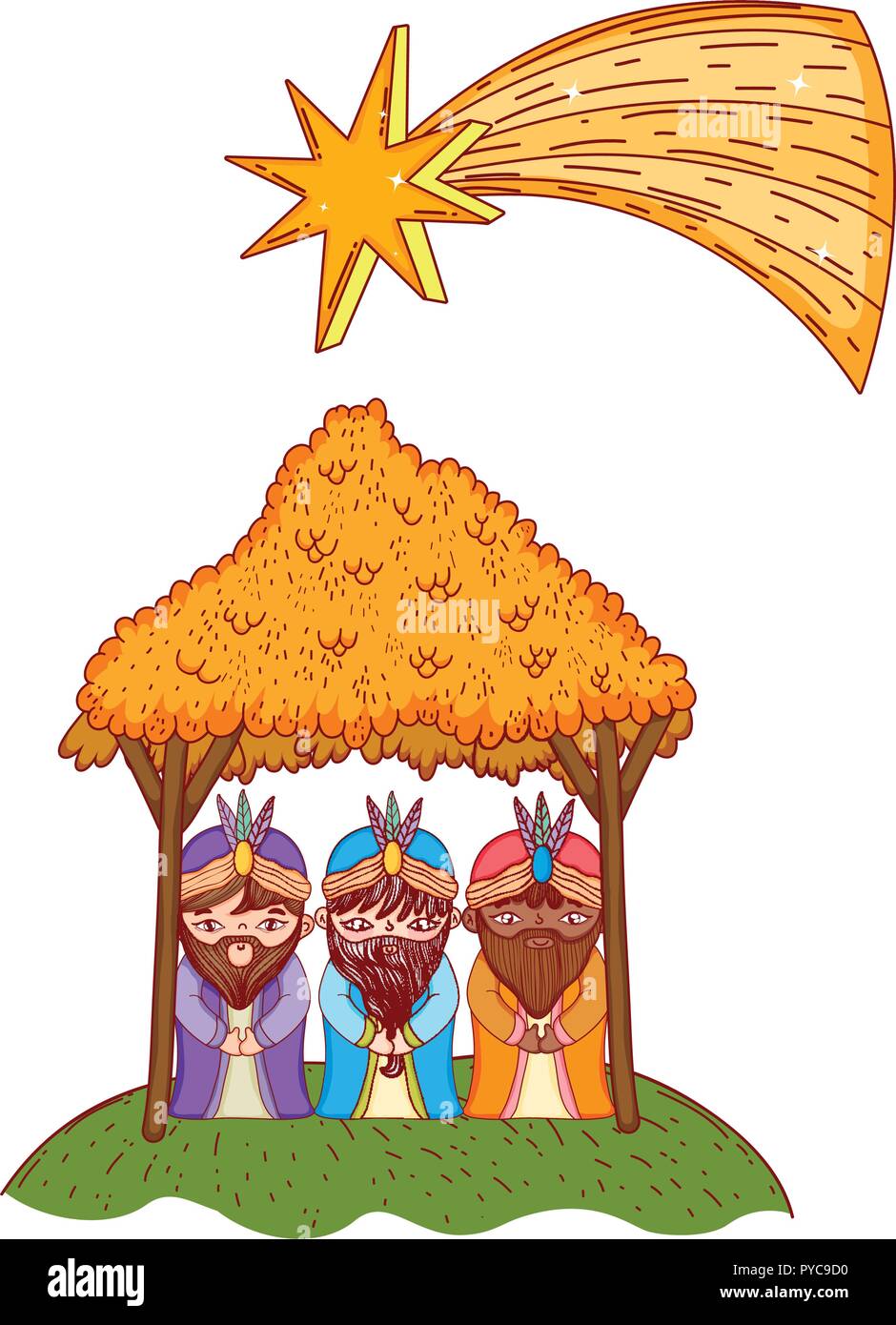 Christmas nativity scene cartoon Stock Vector Image & Art - Alamy