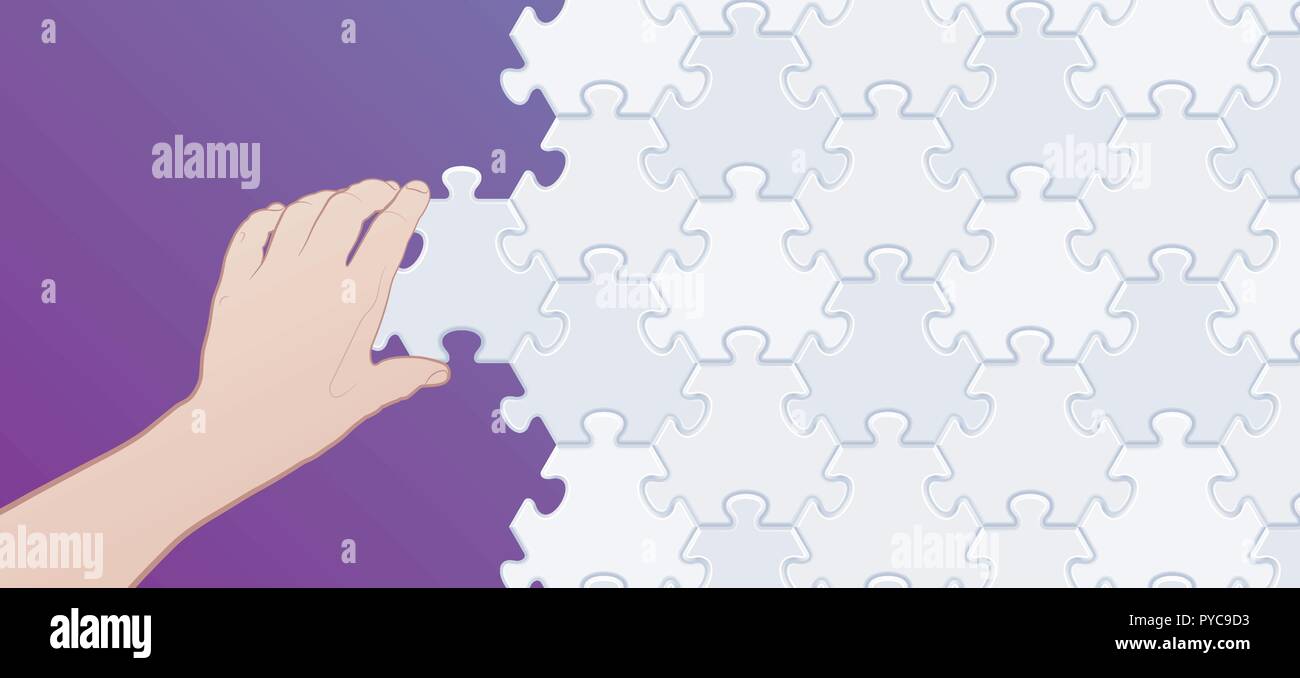 Assembling Jigsaw Puzzle Stock Vector Image & Art - Alamy