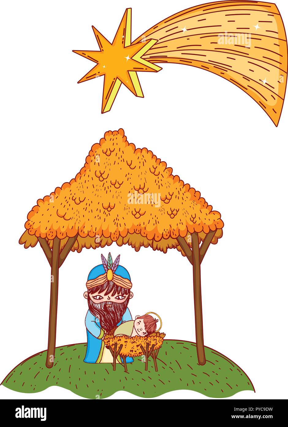 Christmas nativity scene cartoon Stock Vector Image & Art - Alamy