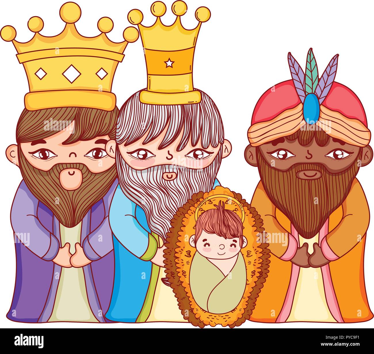 Christmas nativity scene cartoon Stock Vector Image & Art - Alamy