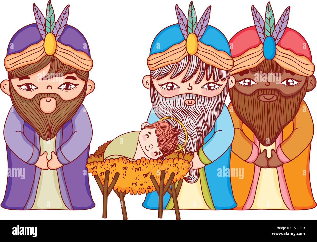 Christmas nativity scene cartoon Stock Vector Image & Art - Alamy