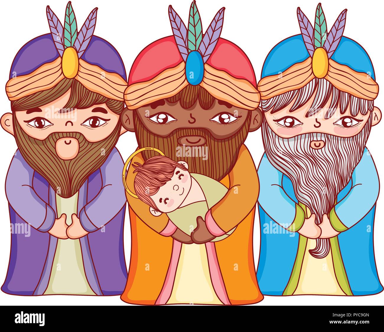 Christmas nativity scene cartoon Stock Vector Image & Art - Alamy