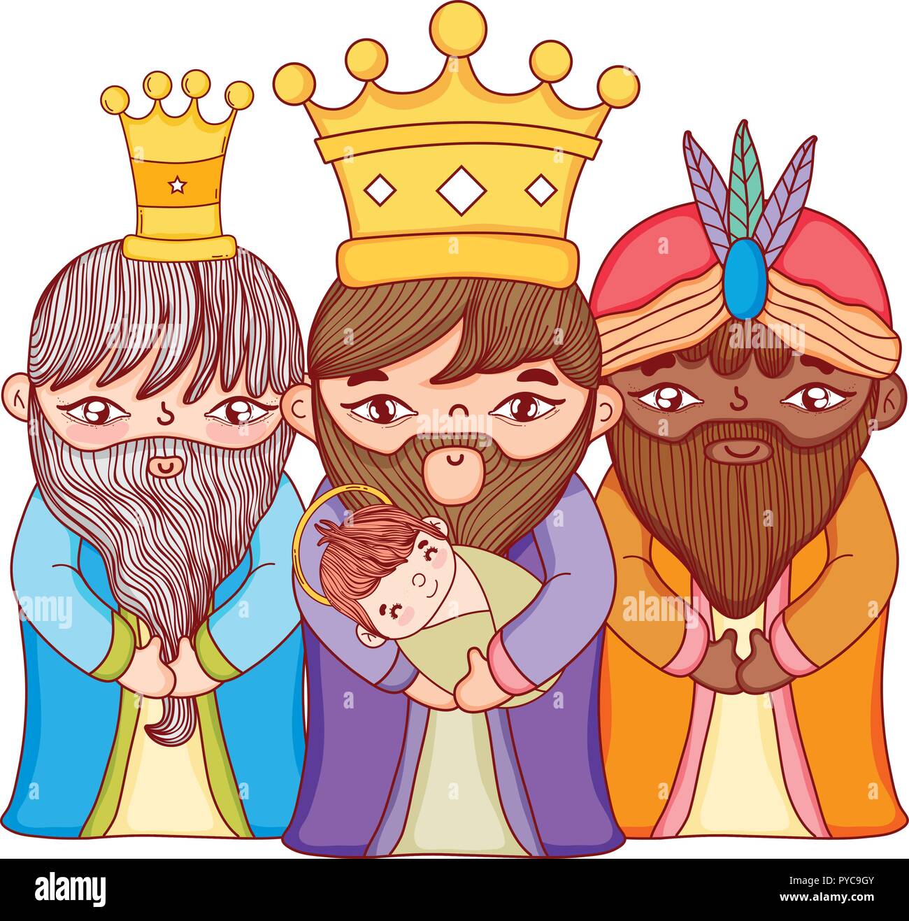 Christmas nativity scene cartoon Stock Vector Image & Art - Alamy