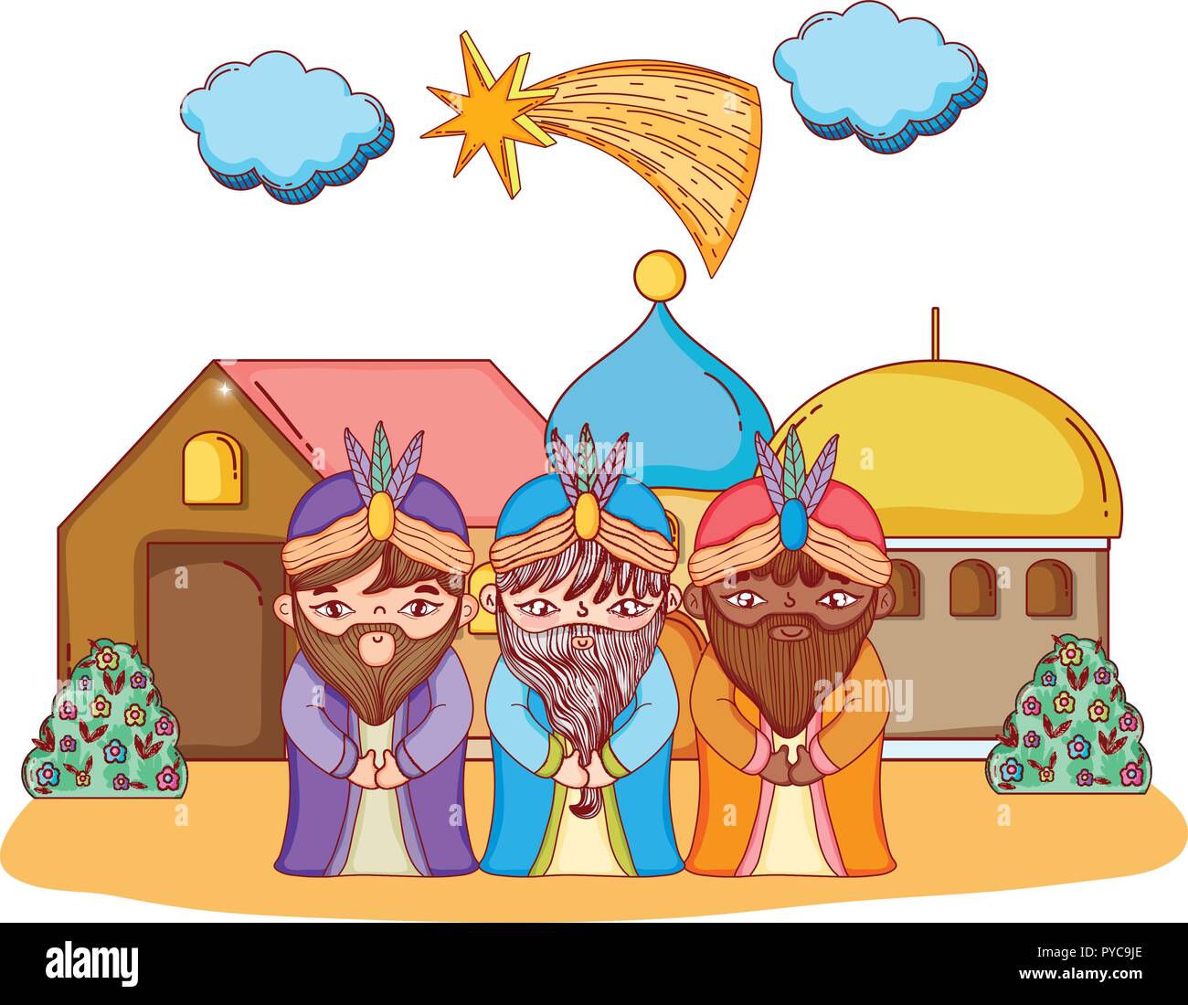 Christmas nativity scene cartoon Stock Vector Image & Art - Alamy