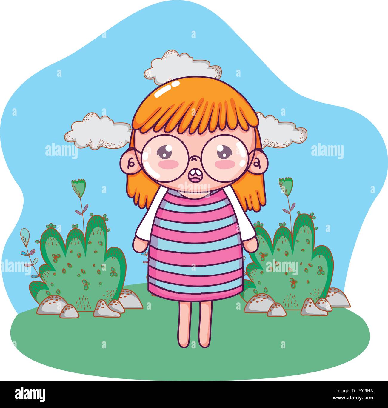 young girl cartoon Stock Vector Image & Art - Alamy