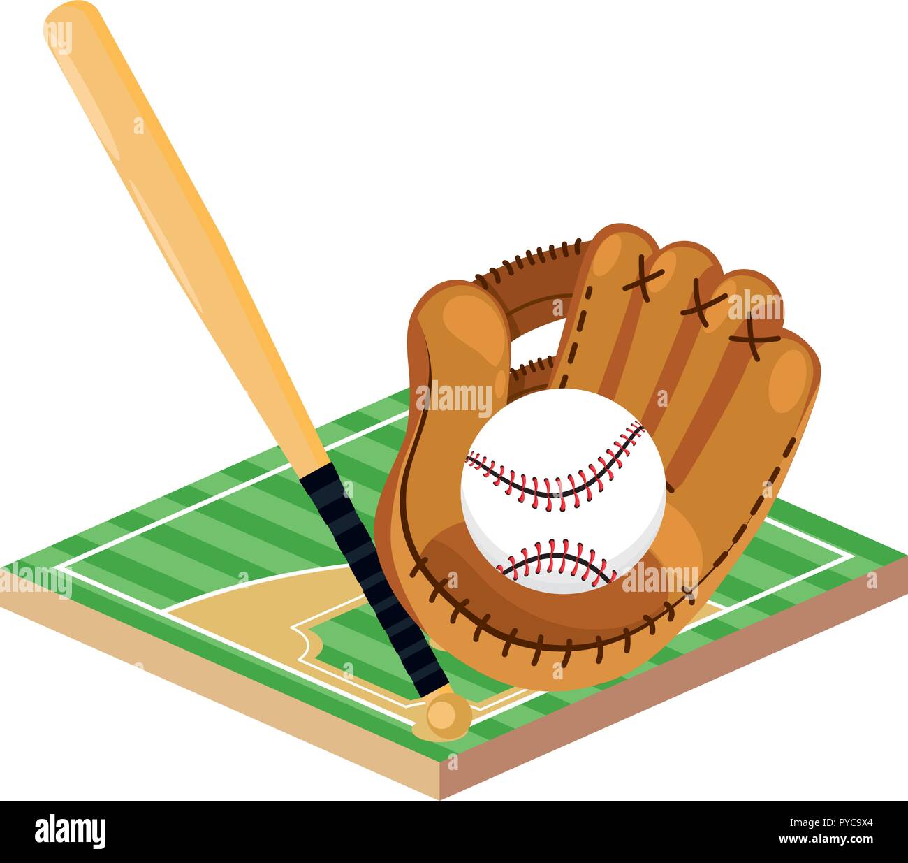 baseball equipment cartoon Stock Vector Image & Art - Alamy