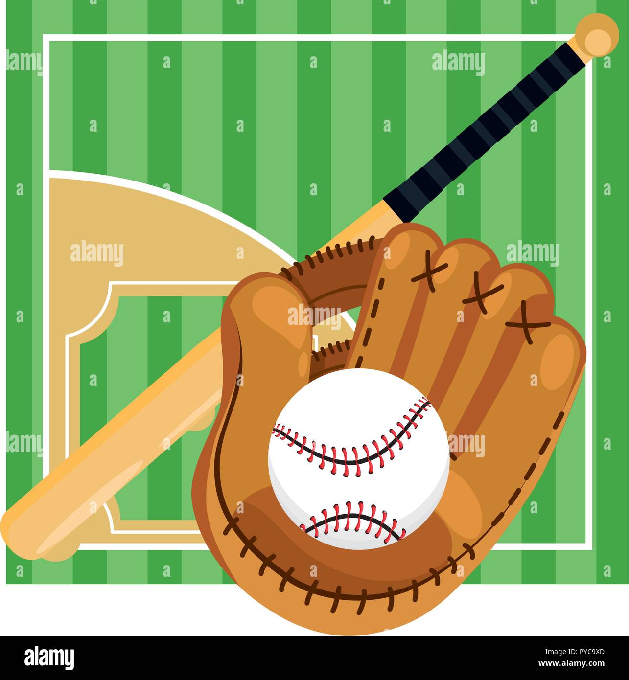 baseball equipment cartoon Stock Vector Image & Art - Alamy