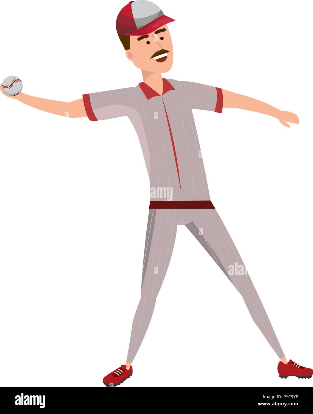 baseball player cartoon Stock Vector Image & Art - Alamy