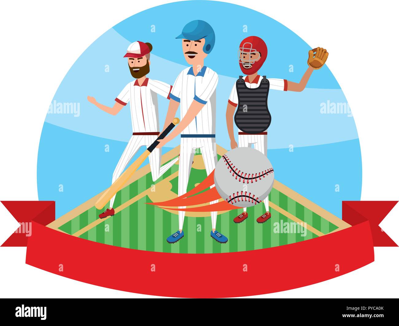 baseball players cartoon Stock Vector Image & Art - Alamy